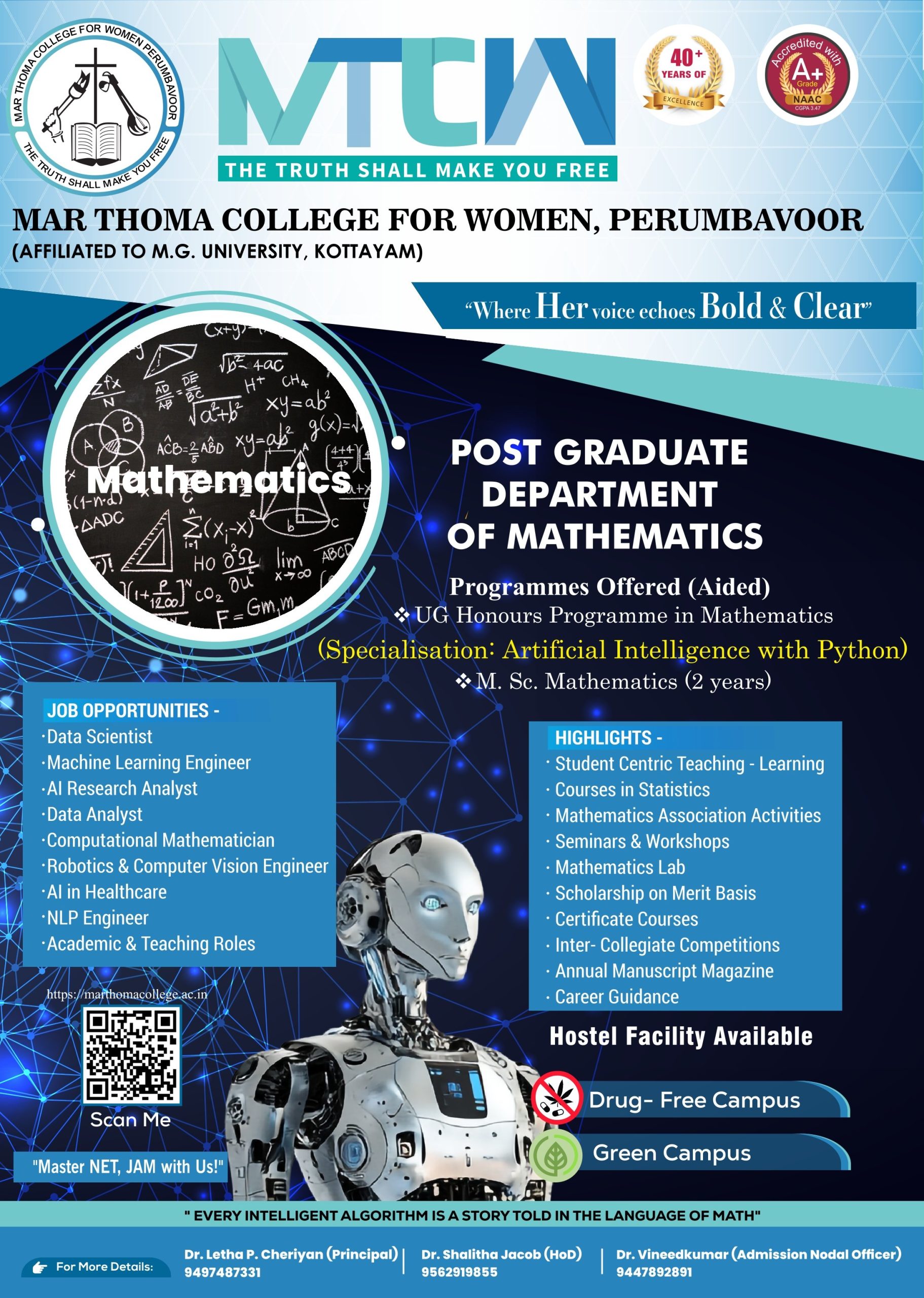 The Postgraduate Department of Mathematics : Mar Thoma College for Women